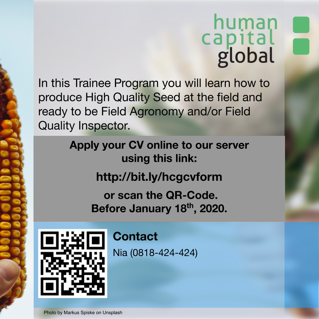 Field Agronomist Trainee / Field Quality Inspector Trainee - PT HCG